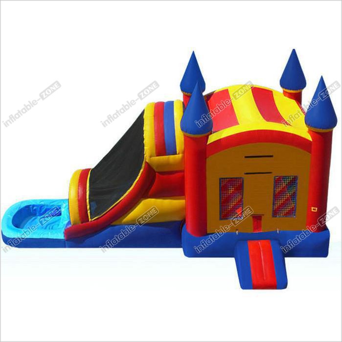 Combo de gorila inflable divertida con tobogán de agua, niños pequeños