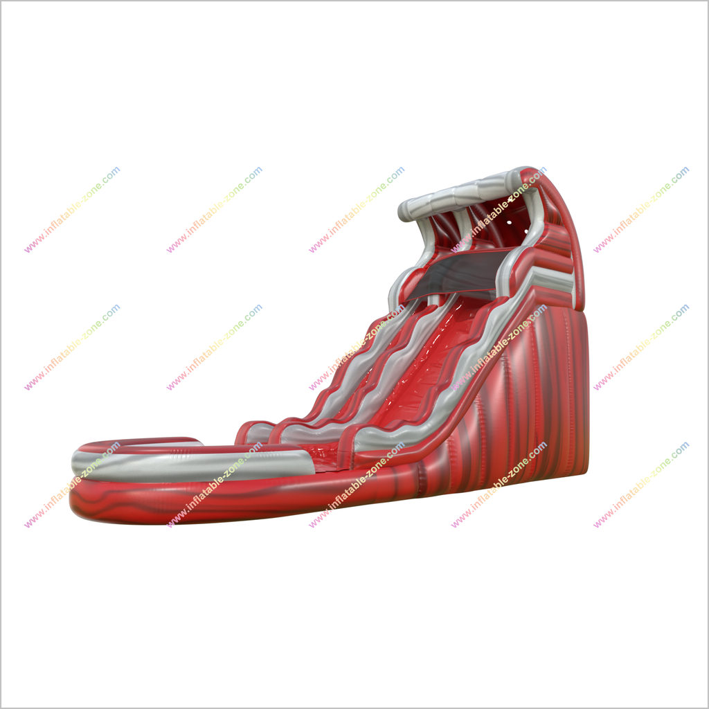 Red Lava Inflatable Wave Water Slide Commercial Inflatable Wet Dry Sli