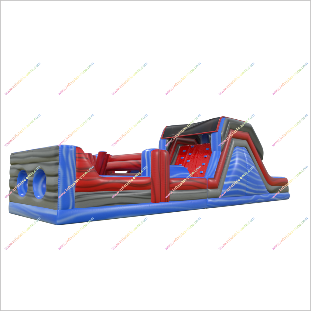 Happy Hop Obstacle Inflatable Course Bouncer Double Lane Slide Inflata