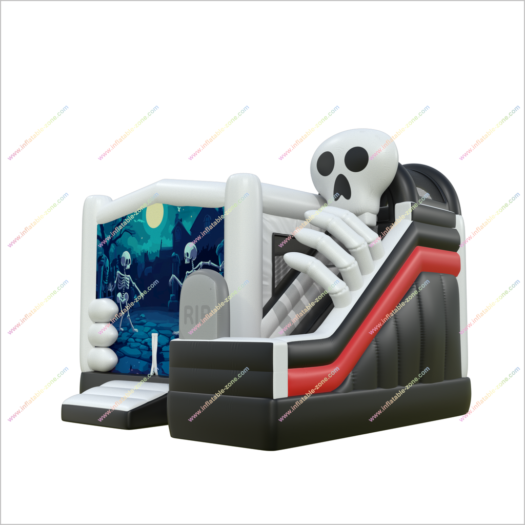 Inflatable Skeletons Funny Haunted House Inflatable Bouncy Slide Combo