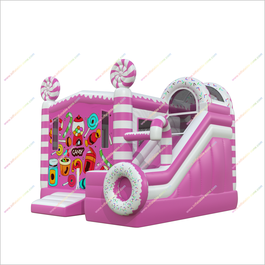 Candy Land Theme Party Slide And Bounce House Combo Rentable Inflatabl