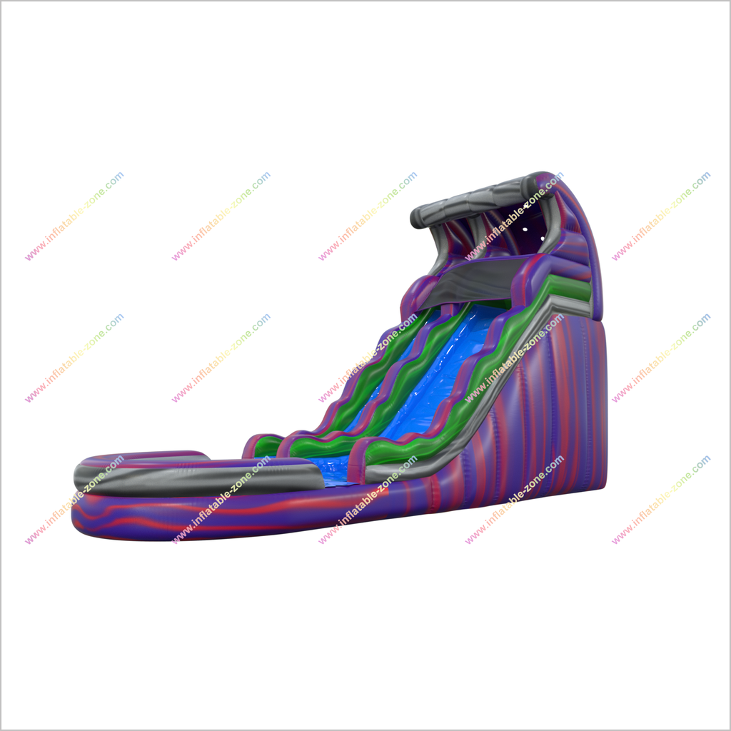 Purple Wave Inflatable Water Slide Liquid Magma Single Lane Water Slid