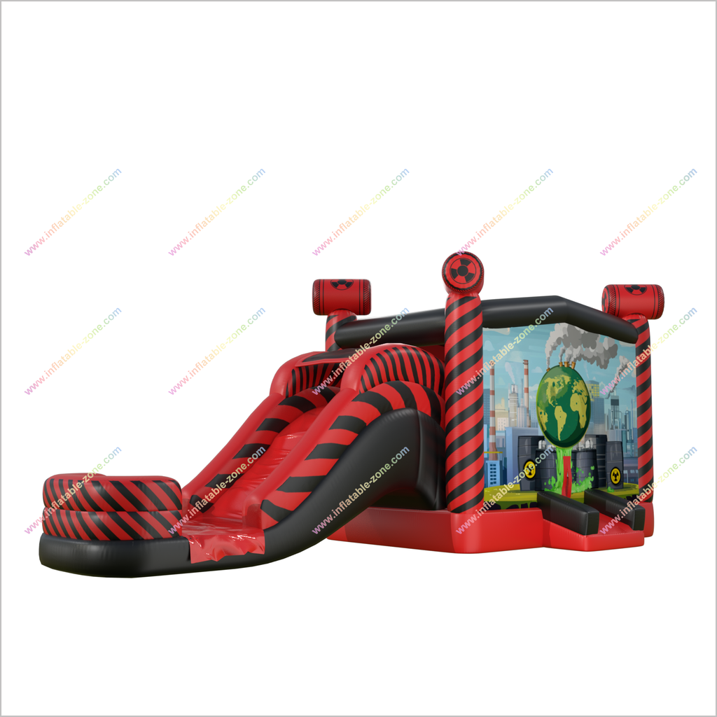 Toxic Zone Inflatable Bouncy Castle And Waterslide Combo Play Inflatab