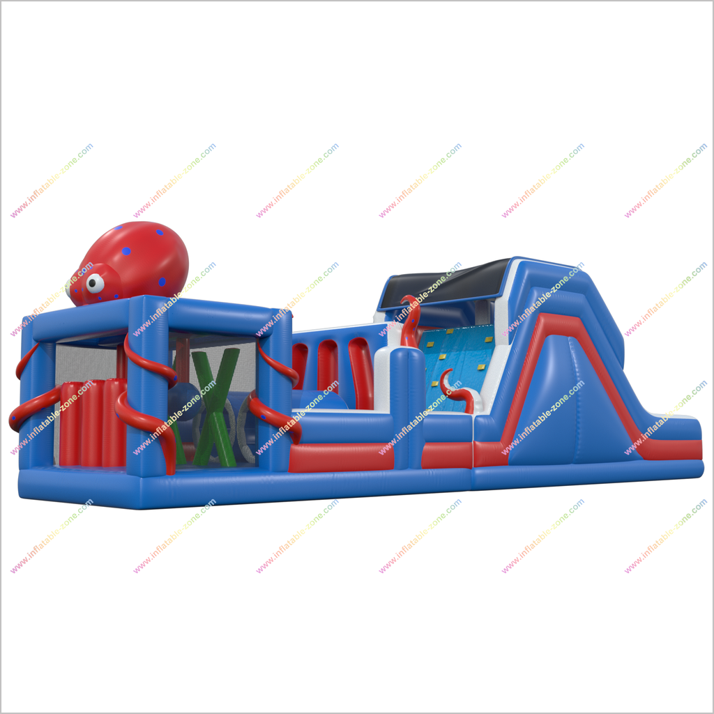 Octopus Inflatable Obstacle Course Outside Fun Challenges To Play With ...