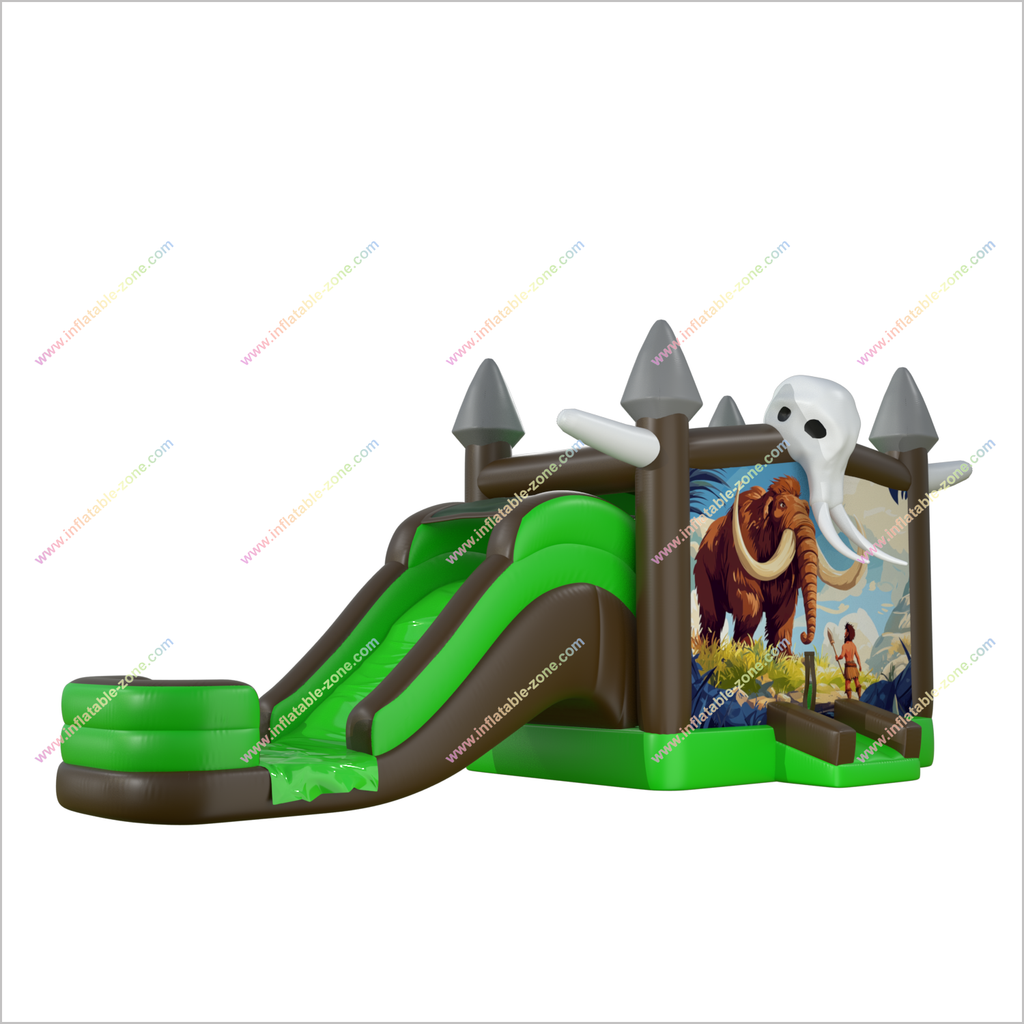 Fun Commercial Inflatable Slide And Bounce House Mammoth Combo Jumping