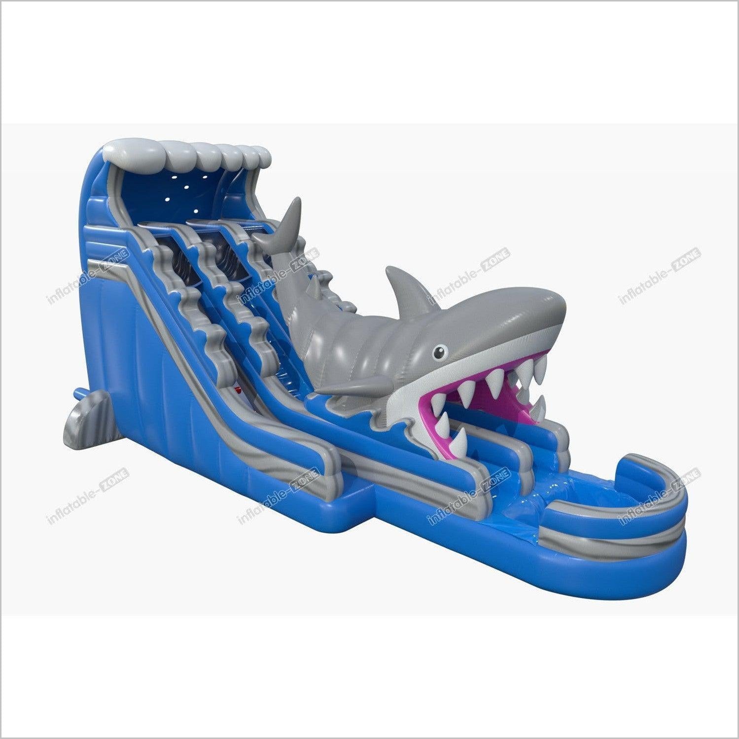 Blow Up Shark Water Slide Inflatable Splash Pool Waterslide Large Slip ...