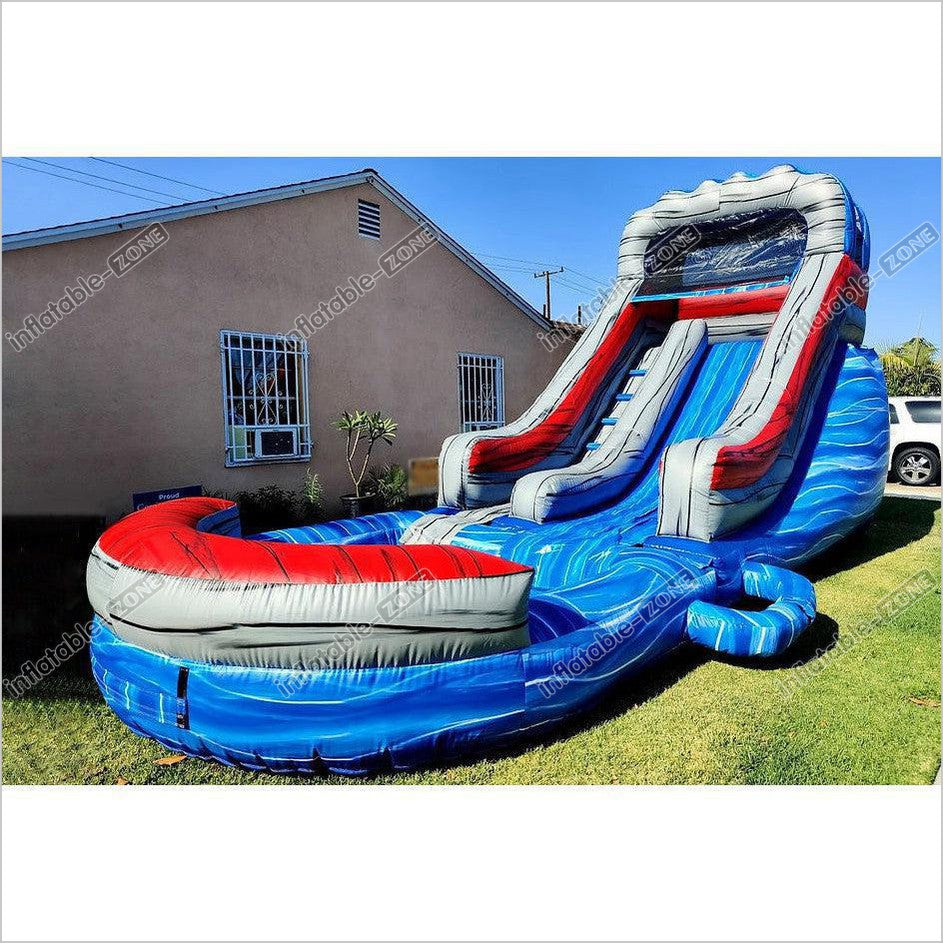 Water Slide Splash Inflatable Pool Huge Bounce House Commercial Slides ...