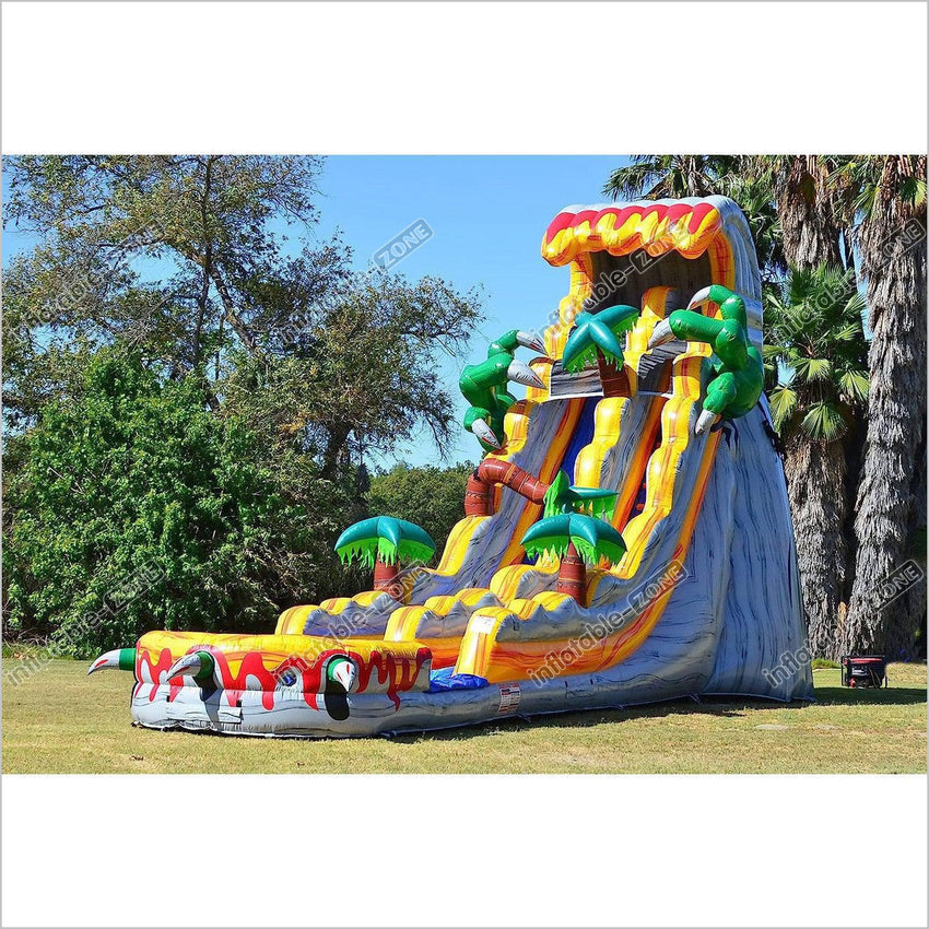 Blow Up Water Slide Big Inflatable Pontoon Slides A Bounce House Play