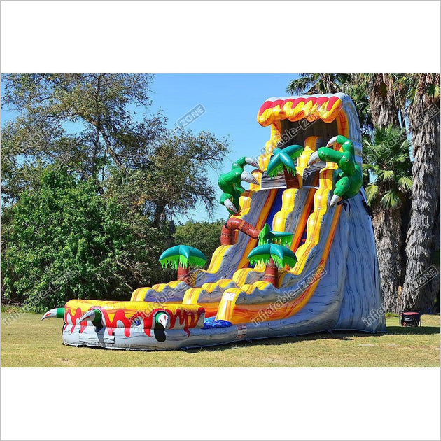 Blow Up Water Slide Big Inflatable Pontoon Slides A Bounce House Play ...