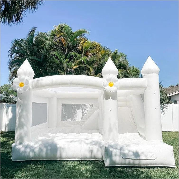 Inflatable White Bounce House Slide Combo Bouncer Party Business Infla ...